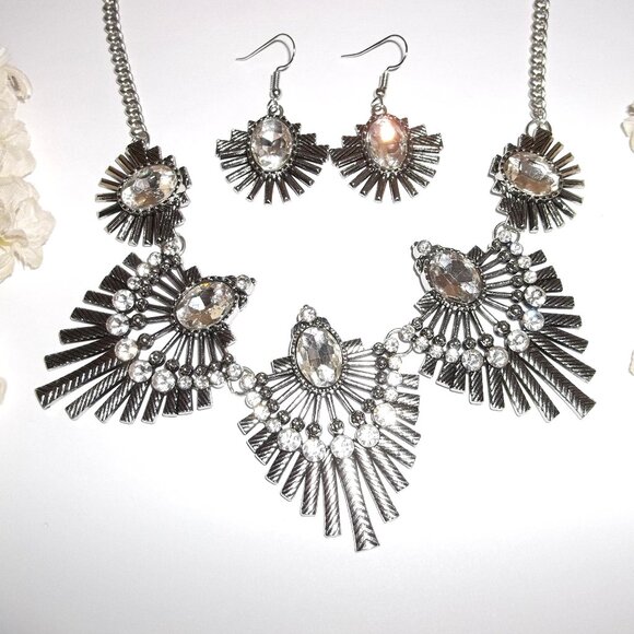 Fashion Jewelry | Jewelry | Art Deco Earring Necklace Jewelry Set Retro ...